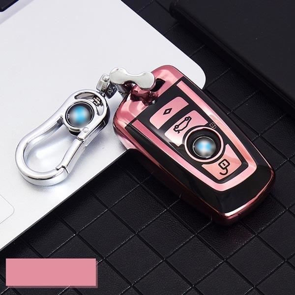 Pink and keychain -Étui pour clés de voiture, en TPU, pour BMW 520 F10 ...