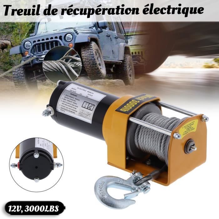 Belleshop - Treuil électrique 12V 3000LB avec boîte de commande à câble ...