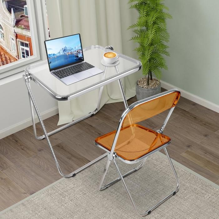 Chaise pliante moderne transparente-Chaise pliante en acrylique-Gain de ...