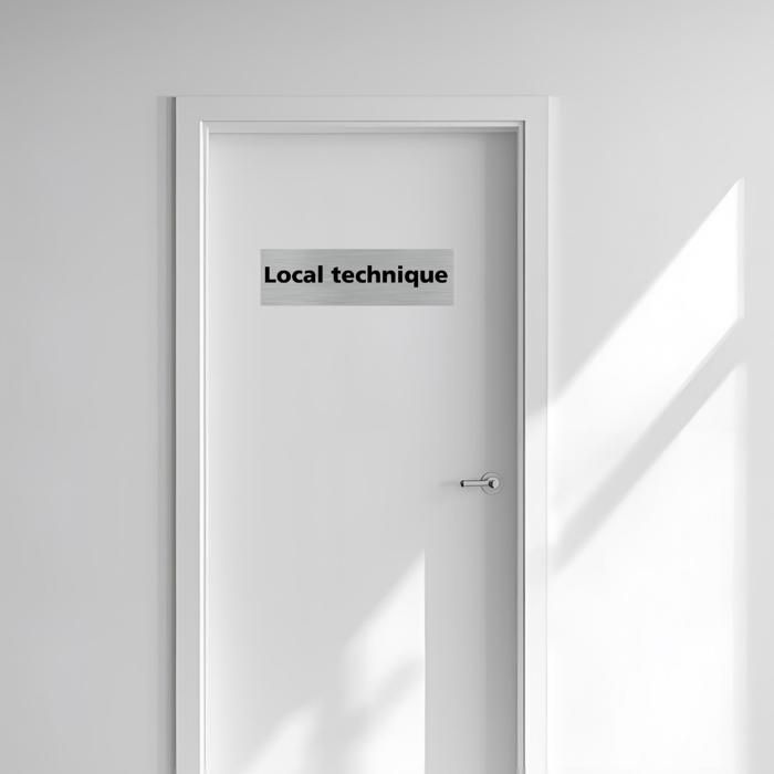 Pictogramme LOCAL TECHNIQUE (Q0246) Adhésif Aspect Aluminium Brossé ...