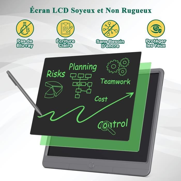 TUGAU Tablette D'écriture LCD Adulte 15 Pouces Doodle Dessin Pad ...
