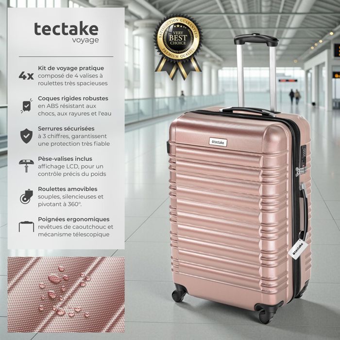 Valise - TECTAKE - Set de valises rigides MILA en plastique abs 50 x 32 ...