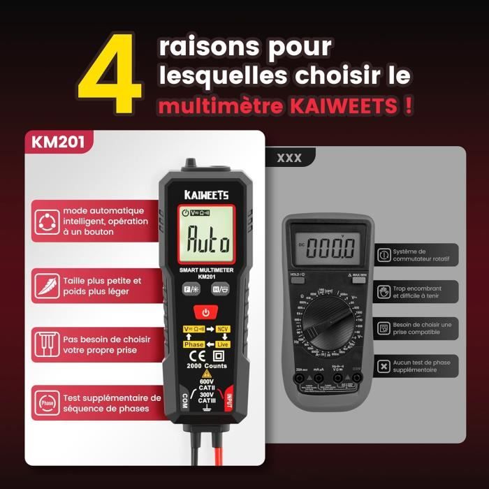 Multimètre Numérique, Multimètre Auto, Mesure Intelligente, Multimètre ...