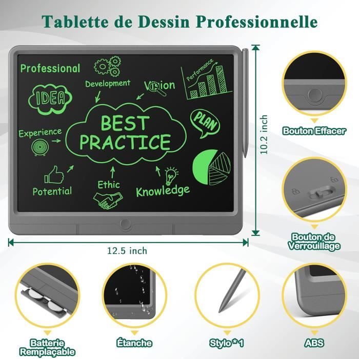 TUGAU Tablette D'écriture LCD Adulte 15 Pouces Doodle Dessin Pad ...