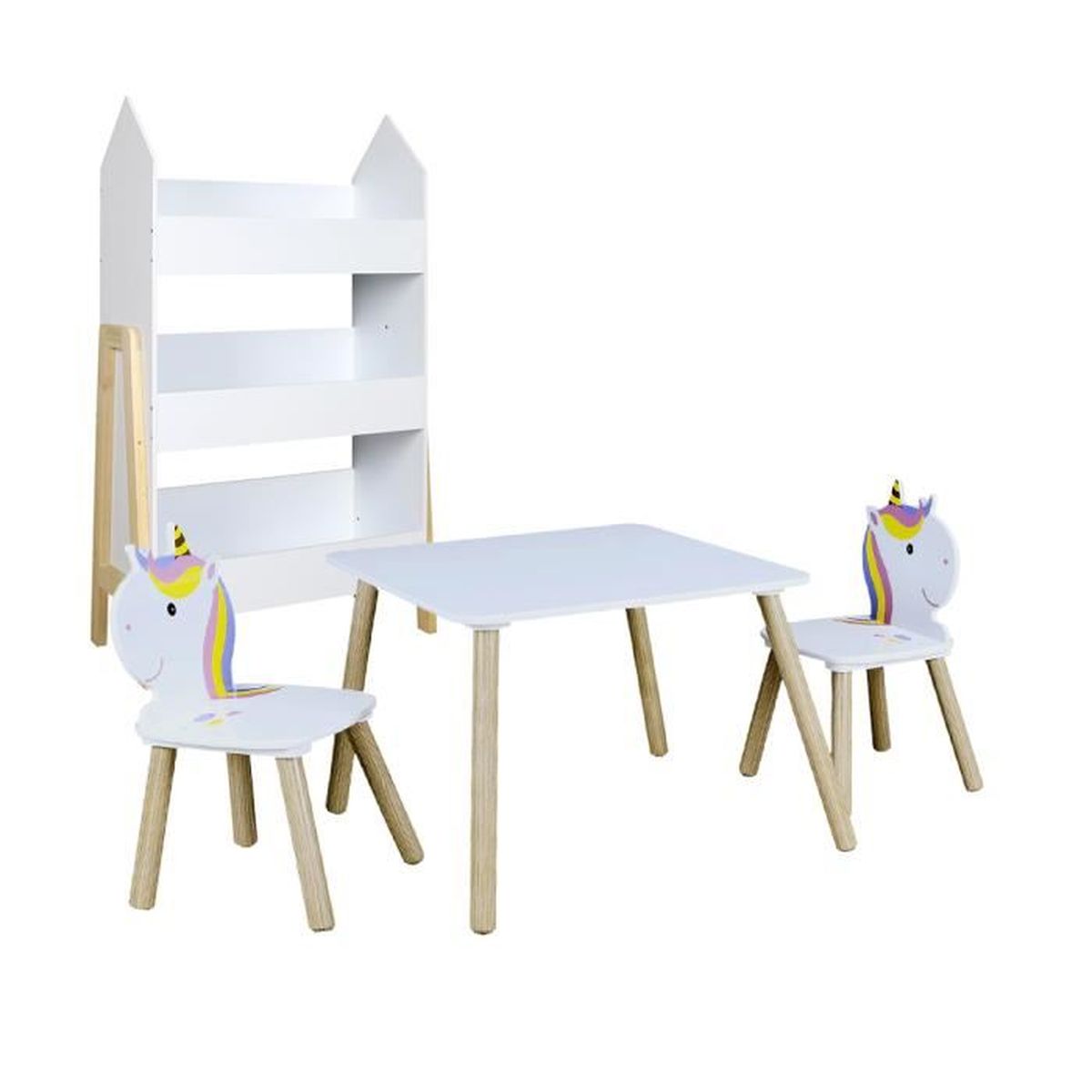 Chambre Enfant Fille Bibliothèque Table Chaises Atmosphera - Cdiscount ...