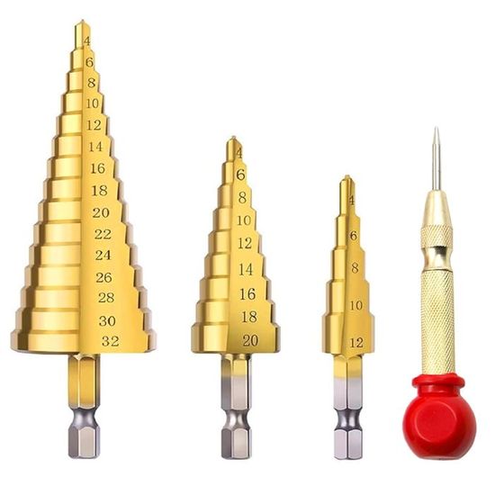 Foret Étagé, 4 Pièces Foret Conique, Foret Conique HSS pour Métal ...