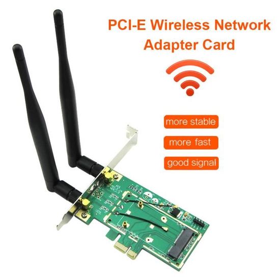 Cartes réseau,Carte réseau wi-fi sans fil PCI Express, 1X adaptateur de ...