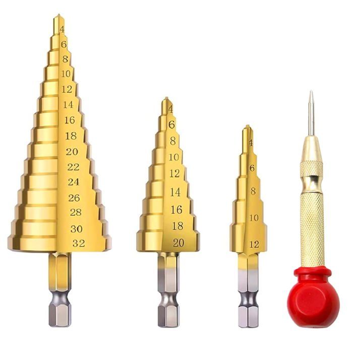 Foret Étagé, 4 Pièces Foret Conique, Foret Conique HSS pour Métal ...