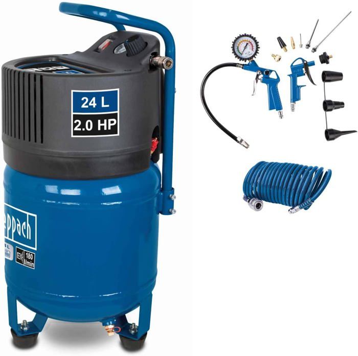 Scheppach Compresseur d’air vertical HC24V – 1500 W – Cuve de 24 L ...
