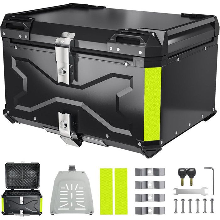 Top Case Moto 65L Aluminium Coffre Arrière Moto Étanche Et Antichoc ...