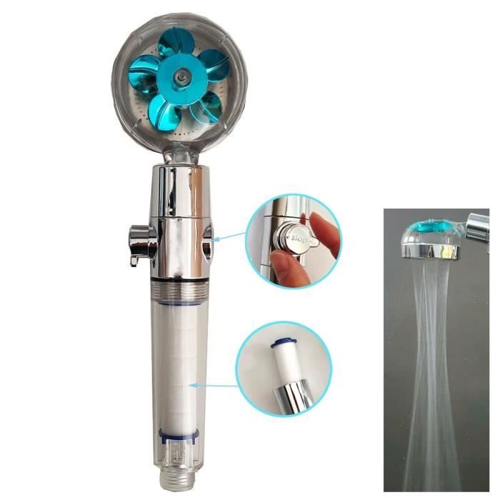 Pommeau de douche à hélice de bain avec ventilateur,butée à une clé ...