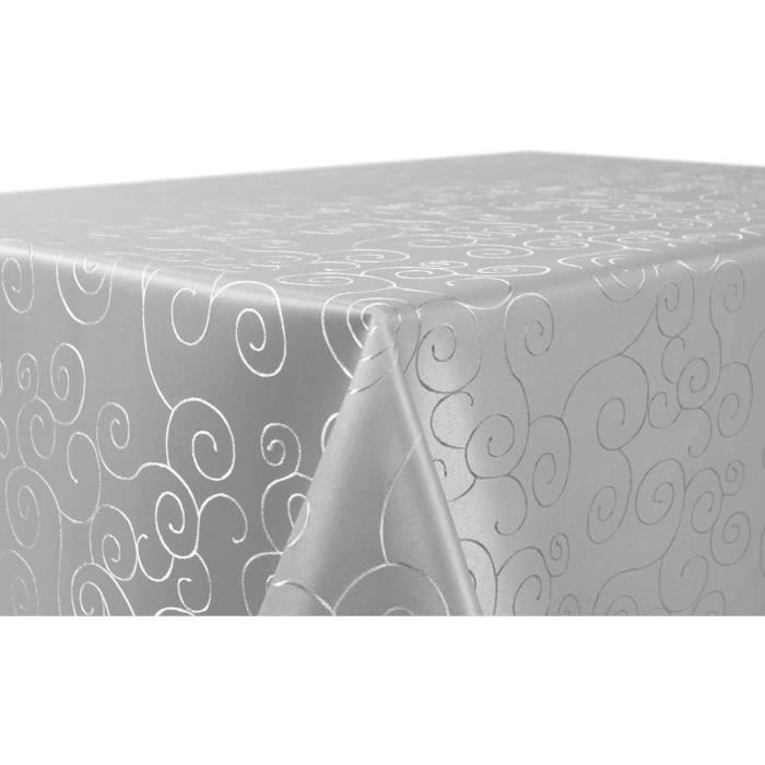 Beautex Nappe en tissu damassé infroissable Motif volutes Taille et ...