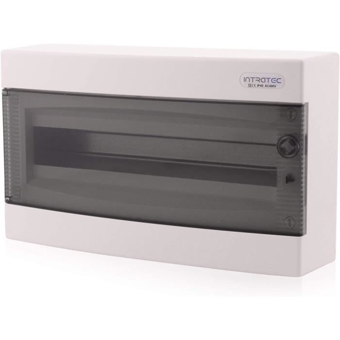Boîte à fusibles en saillie IP40 Boîtier de distribution 1 rangée jusqu'à 18 modules Porte ...