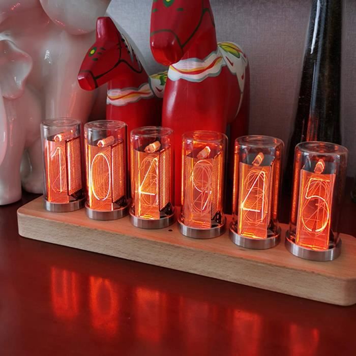 Horloge LED Nixie - Tube numérique - Affichage photo personnalisé - 20 ...