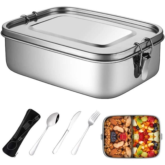 Boîte Bento Inox, Lunch Box Inox Anti Fuite avec Compartiment, 1200ML ...
