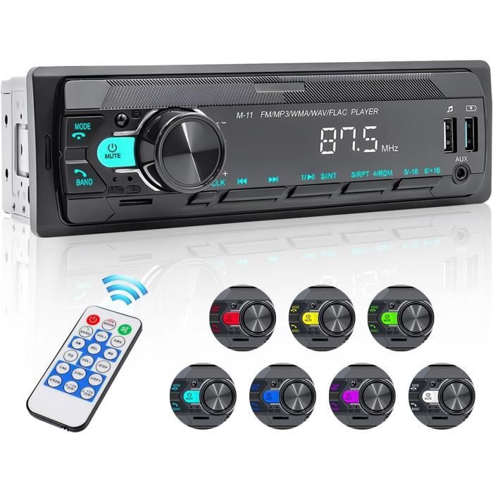 Autoradio Avec Kit Mains Libres Bluetooth, Autoradio 1Din Bluetooth Stéréo Lecteur Mp3 Avec Sd ...