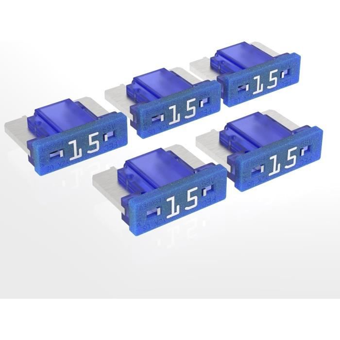 Mini Lp Fusibles À Lame 2A - 30A Fusible Enfichable D'Automobile Choix : 15A Ampère Bleu, 5 Pcs ...