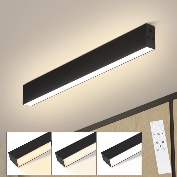Plafonnier Led Pour Salon - 53.6Cm Plafonnier Long Noir Moderne Avec ...