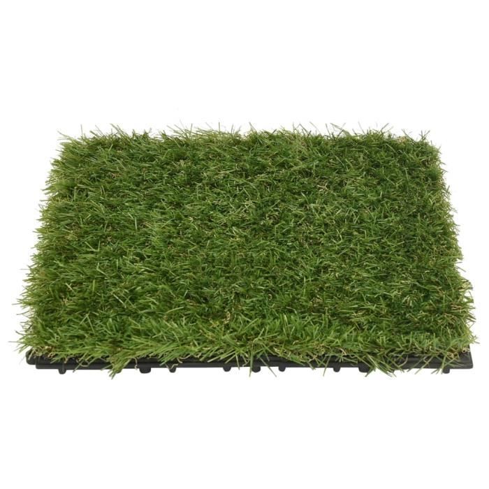 XIX-7029239783174Carreaux de gazon artificiel 11 pcs Vert 30x30 cm - Cdiscount Jardin