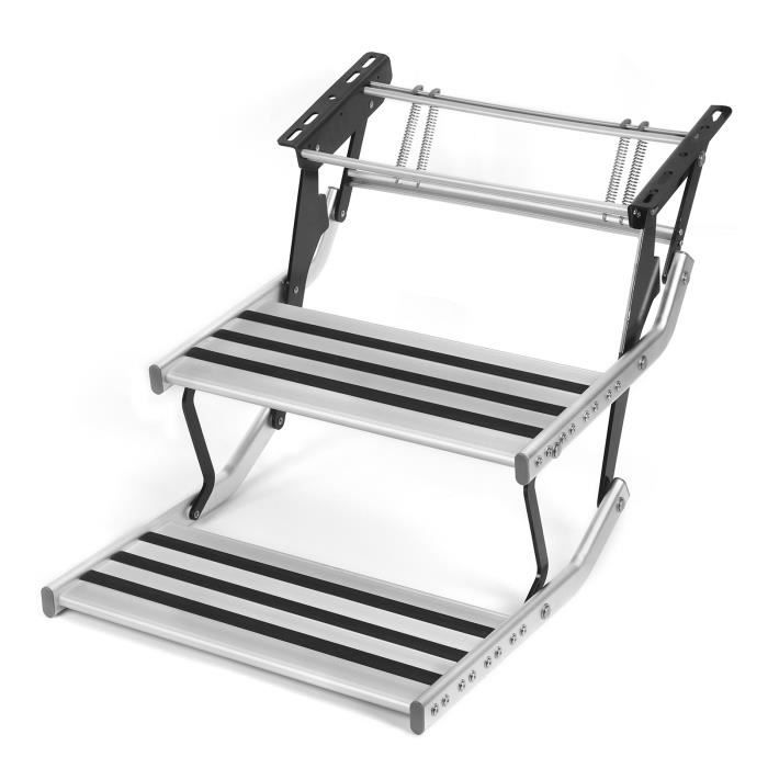 Garosa marchepied escamotable Échelle en alliage d'aluminium pliable manuelle à deux marches ...