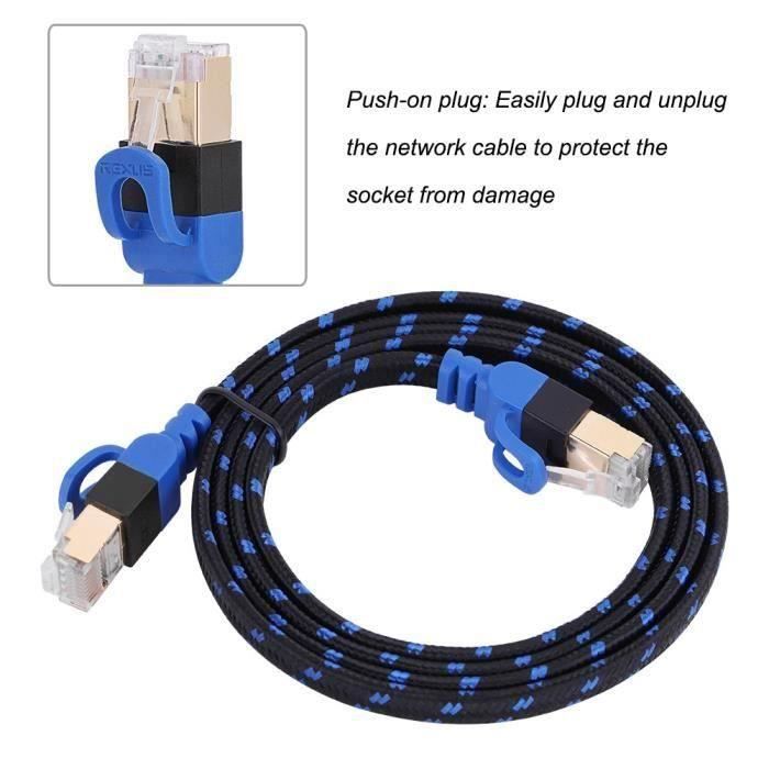 Câble Ethernet plat Câble Ethernet Cat7 Câble de cordon de raccordement ...