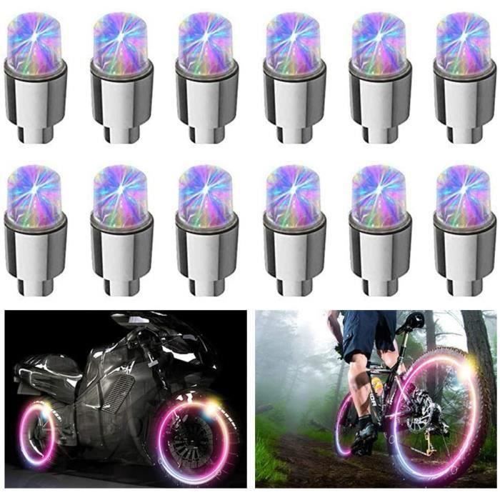 12 PCS LED Vélo Roue Lumière Pneu Pneu Valve Caps Neon Light pour ...