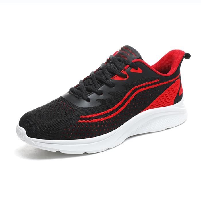 Baskets Homme Fashion Chaussures Sneakers Breathable Rouge - Cdiscount ...