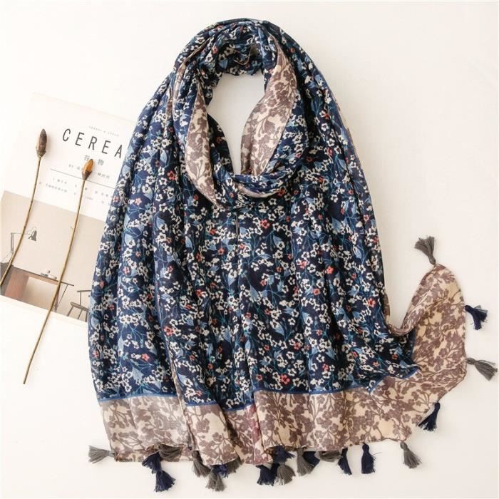 180*90Cm femmes aztèque cajou Floral gland Viscose châle écharpe dame ...