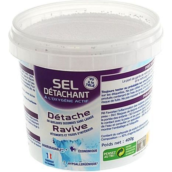 Sel détachant à l'oxygène actif en pot de 400g - Cdiscount Au quotidien