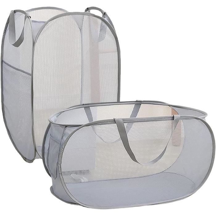 Lot de 2 paniers à linge pop-up - Grand panier à linge pliable en ...