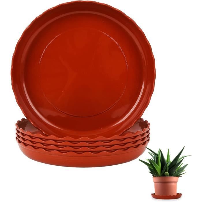 Monica-484 Lot de 5 Plats Ronds en Plastique pour Pots de Fleurs ...