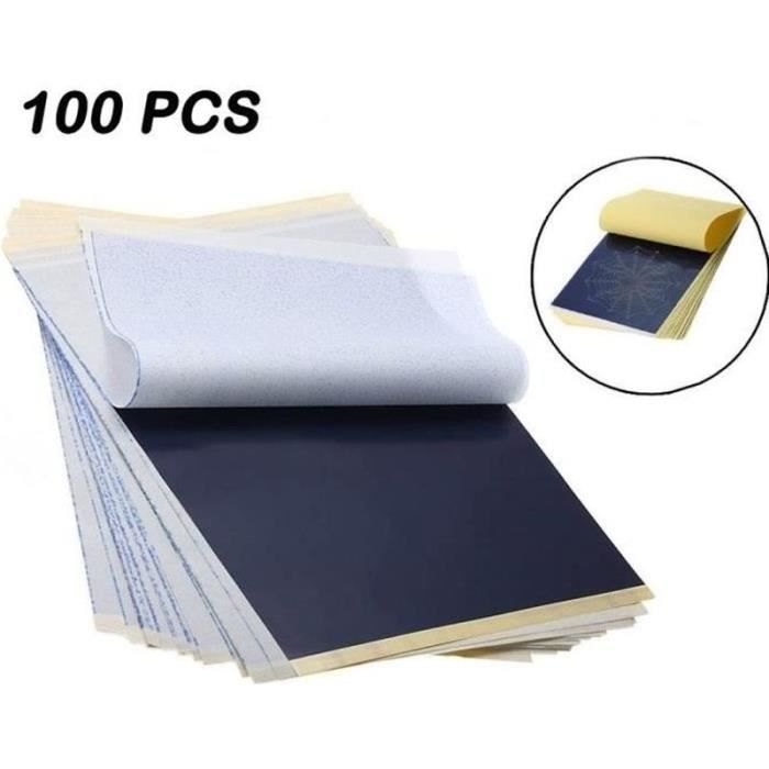 STENCIL - PAPIER - FEUILLE DE TRANSFERT THERMIQUE Lot de 100 feuilles de transfert thermique ...