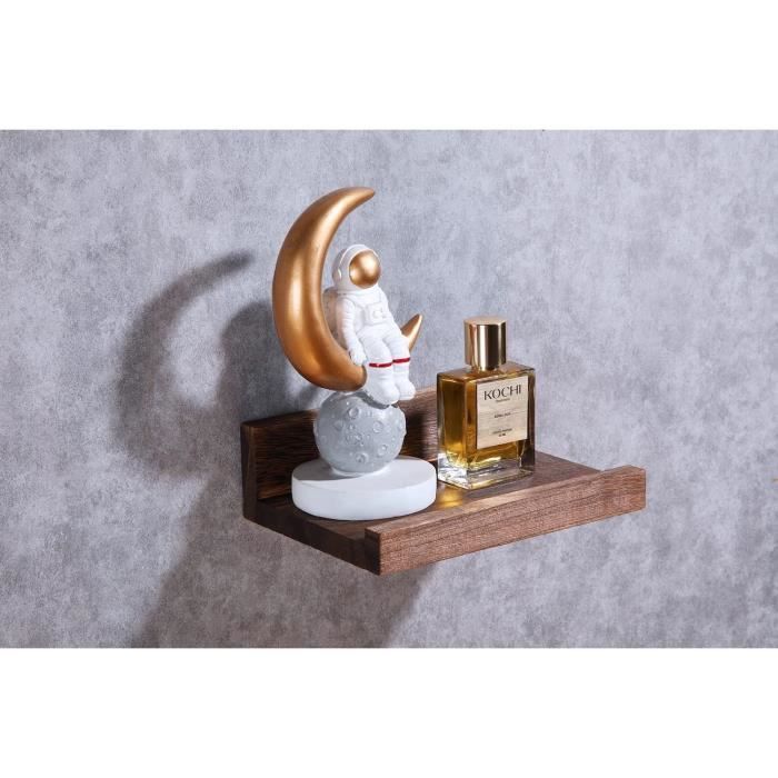 Lot De 2 Mini Étagères Flottantes En Bois Naturel Pour Rebord De ...