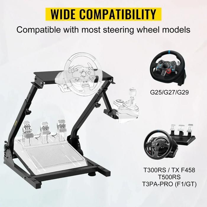 Support de volant de course, hauteur réglable 27"-31.5", acier carbone ...