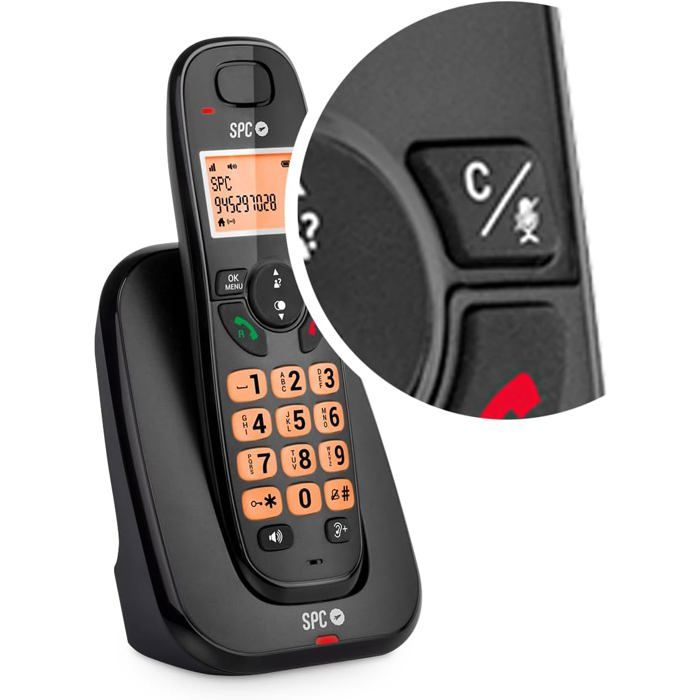 Téléphone fixe sans fil - VETOBIOL - SPC Kairo - Touches et écran ...