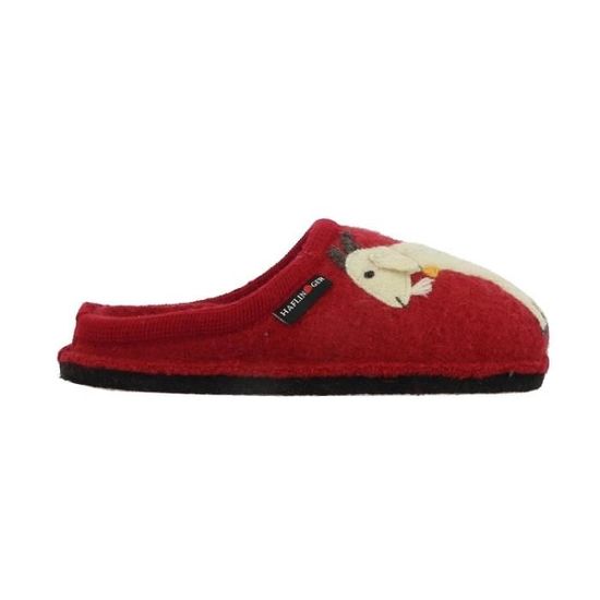 Chaussons Femme - HAFLINGER FLAIR HEID - Talon Plat - Rouge - Textile ...