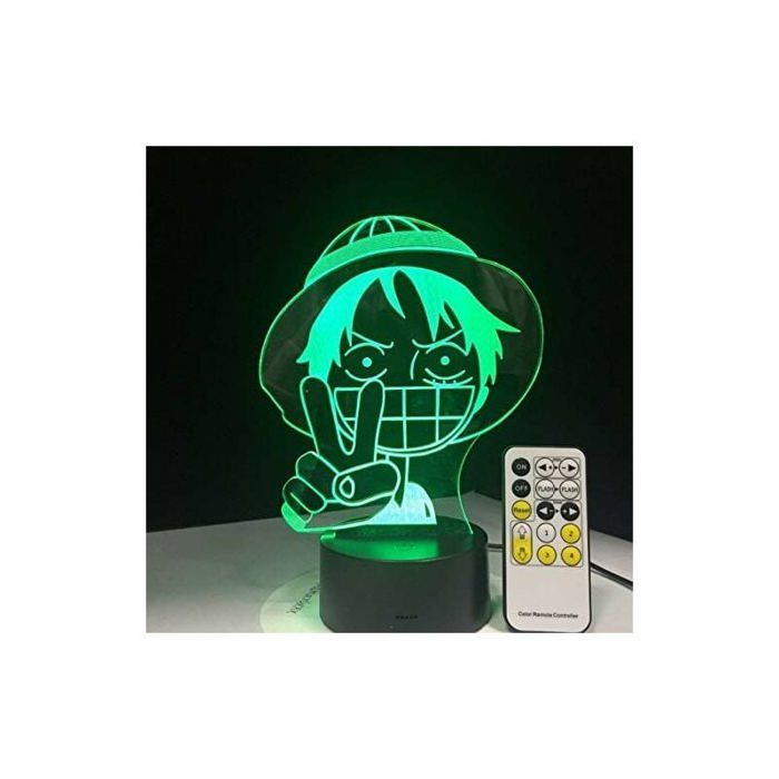 3D Led Touch Switch Nuit Lumière One Piece Luffy Lampe De Table Usb ...