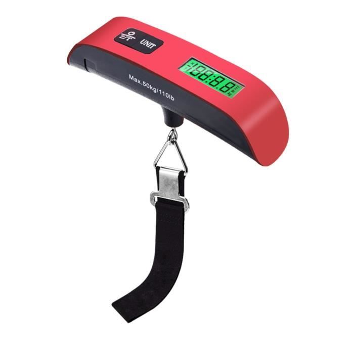 Rouge A - Pèse bagage numérique portable avec écran LCD, balance ...