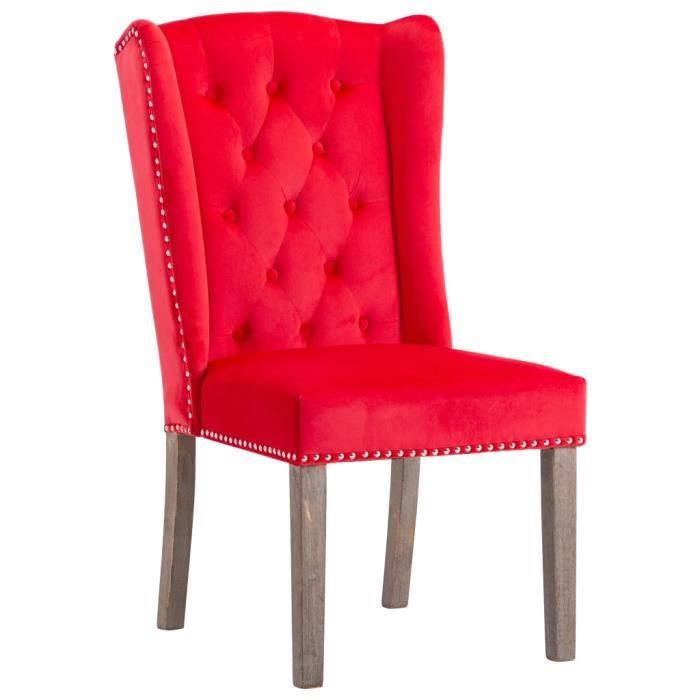 Chaise de salle à manger Rouge Velours-AKO7731039065984 - Cdiscount Maison