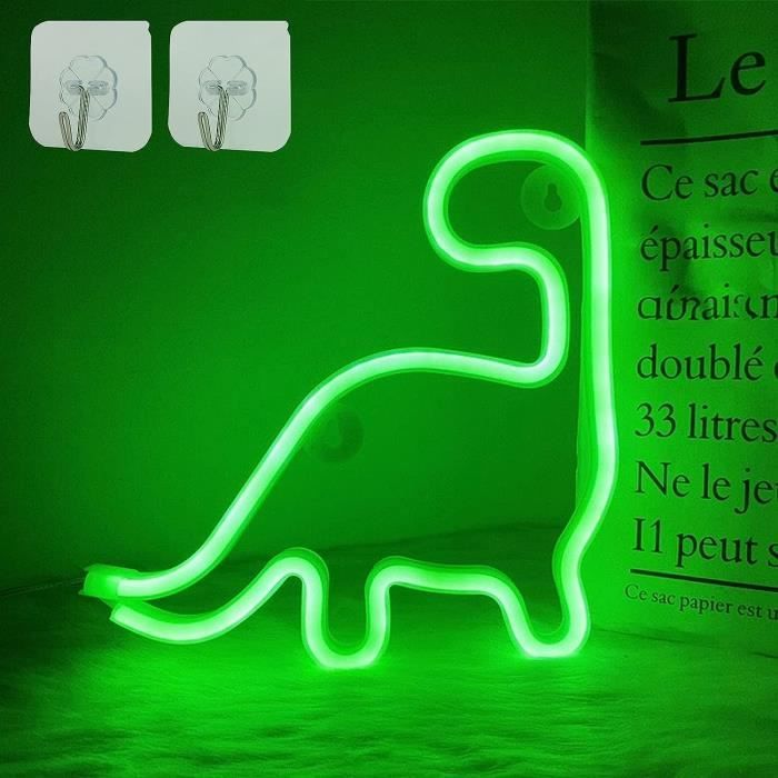 Dinosaur Neon Light Mignon Led Enseigne Au Néon Vert Néon Lumière Usb ...