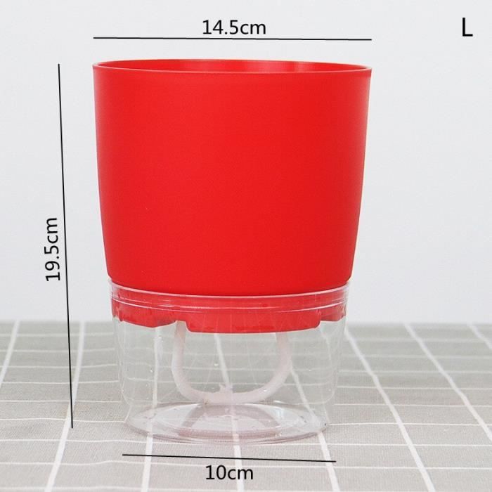 La couleur rouge Pot de fleurs en plastique et métal Imitation brique ...