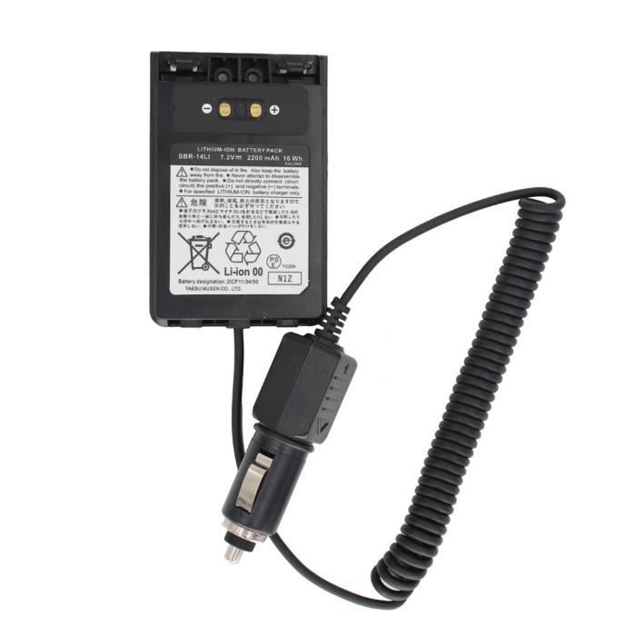 Talkies Walkies,éliminateur de batterie de chargeur de voiture,dc 12v,pour Yaesu SBR-14LI VX-8R ...