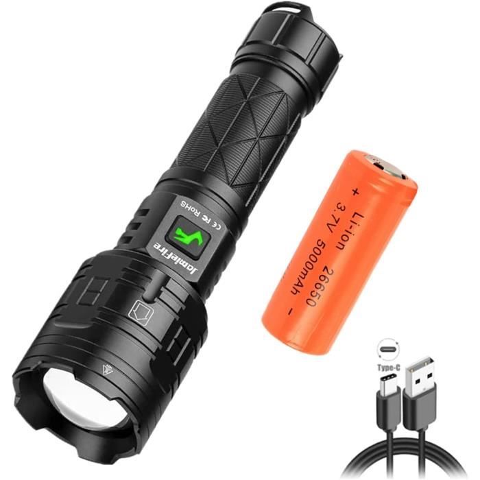 Lampe Torche Led Ultra Puissante Rechargeable, Torche Tactique ...