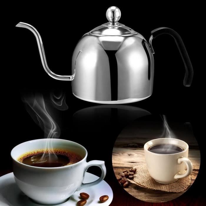Pot de café inox Long cou eau bouilloire eau Pot cafetière théière 1,2 ...