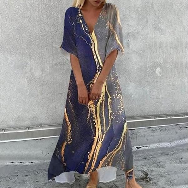 Robe Longue Chic Et Elegant D'éTé à Fleurs pour Femmes Robe Longue ...