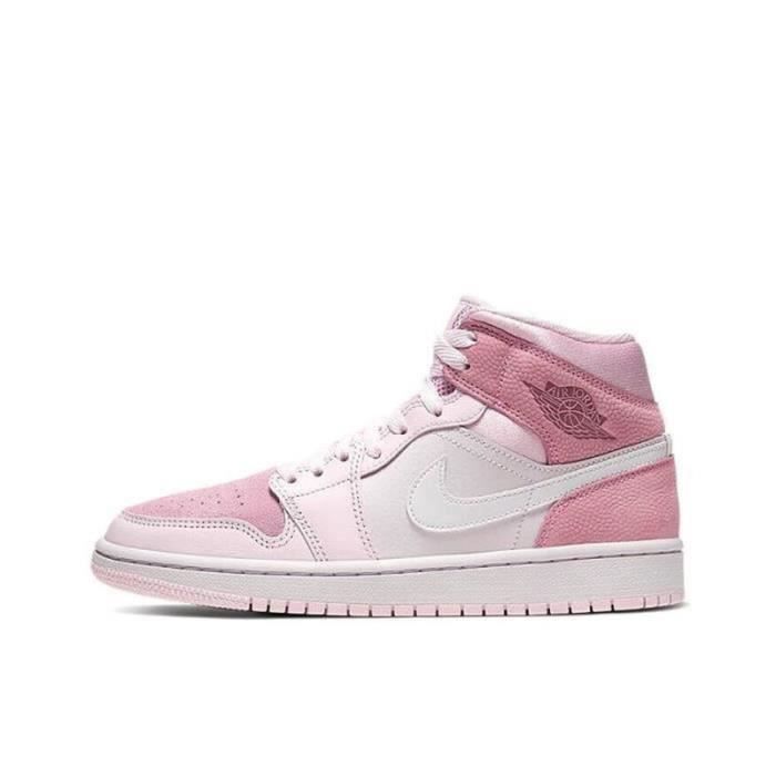 Air Jordan 1 Mid (GS) Rose Rose - Cdiscount Chaussures