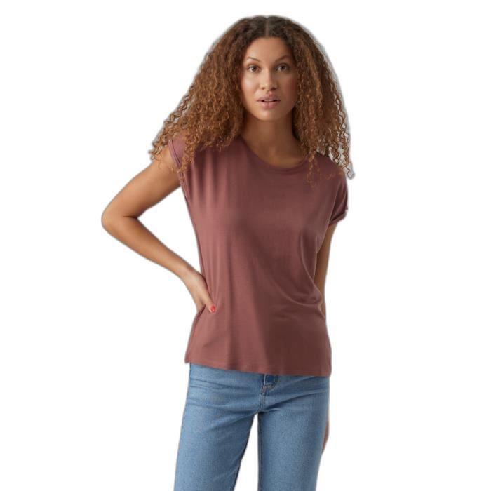 T-shirt femme Vero Moda Ava Plain - rose brown - S Rose brown ...
