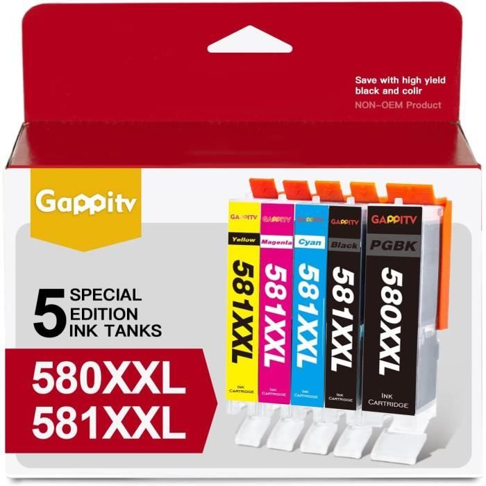 Pgi 580Xxl Cli 581Xxl Compatibles Cartouches D'Encre Pour Canon 581 580 ...