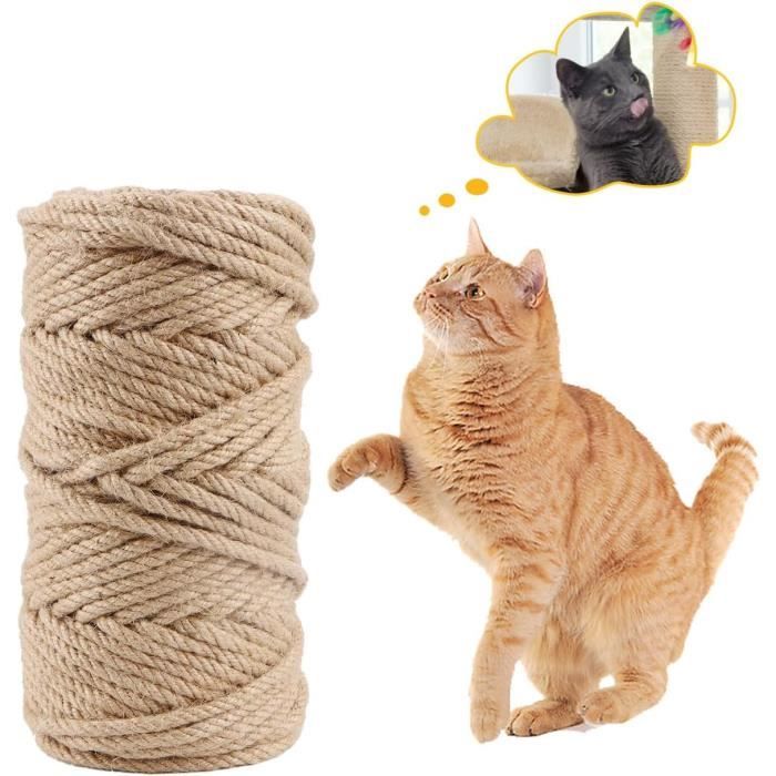 Corde Arbre à Chat 6mm × 50m Corde en Sisal pour Arbre à Chat Rechange ...