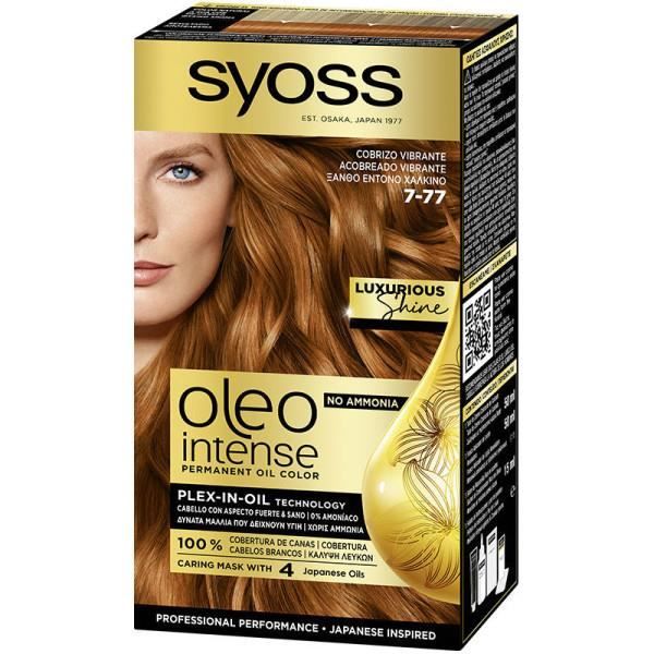 Tinte - Syoss - Oleo Intense 7-77 Cobrizo Vibrante - Sans ammoniaque ...